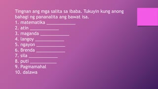 LS 1 Ang ABC ng mga Hugnayang Pangungusap | PPTX