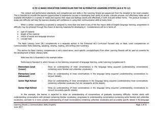 Curriculum Guide on ALS K12 LS 1 Communication Skills (English) | PDF