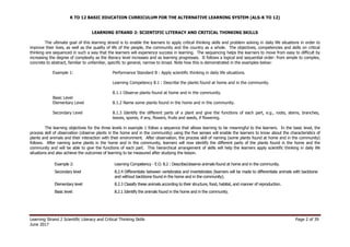 Curriculum Guide on ALS K12 LS 2 (Scientific and Critical Thinking ...