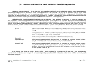 Curriculum Guide on ALS K12 LS 2 (Scientific and Critical Thinking ...