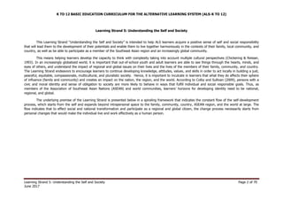 Curriculum Guide on ALS K12 LS 5 (Understanding the Self and Society) | PDF