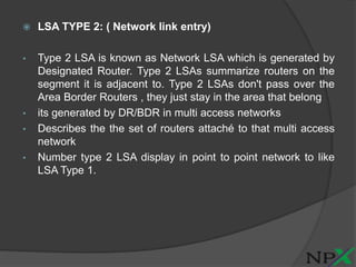LSA (Link State Advertisement) Types Explanation | PPTX