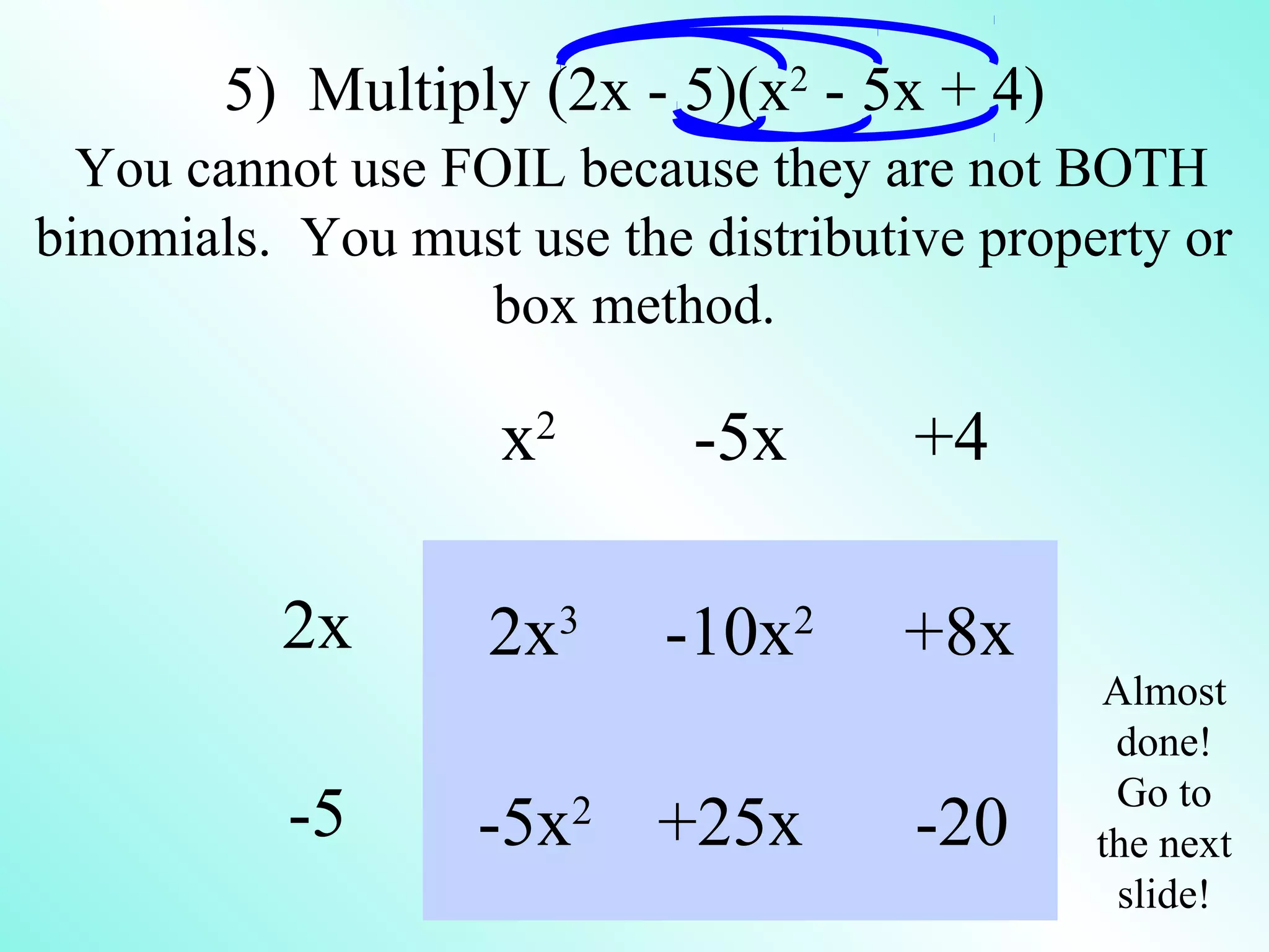 Multiplying polynomials powerpoint | PPT