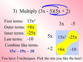 Multiplying polynomials powerpoint | PPT
