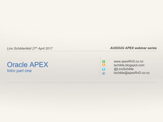 Intro on Oracle Application express - APEX | PPT