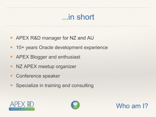 Intro on Oracle Application express - APEX | PPT