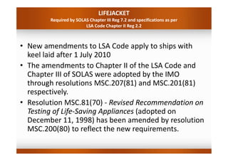 LIFE SAVING APPLIANCES by Capt Aung Myin Moe | PDF