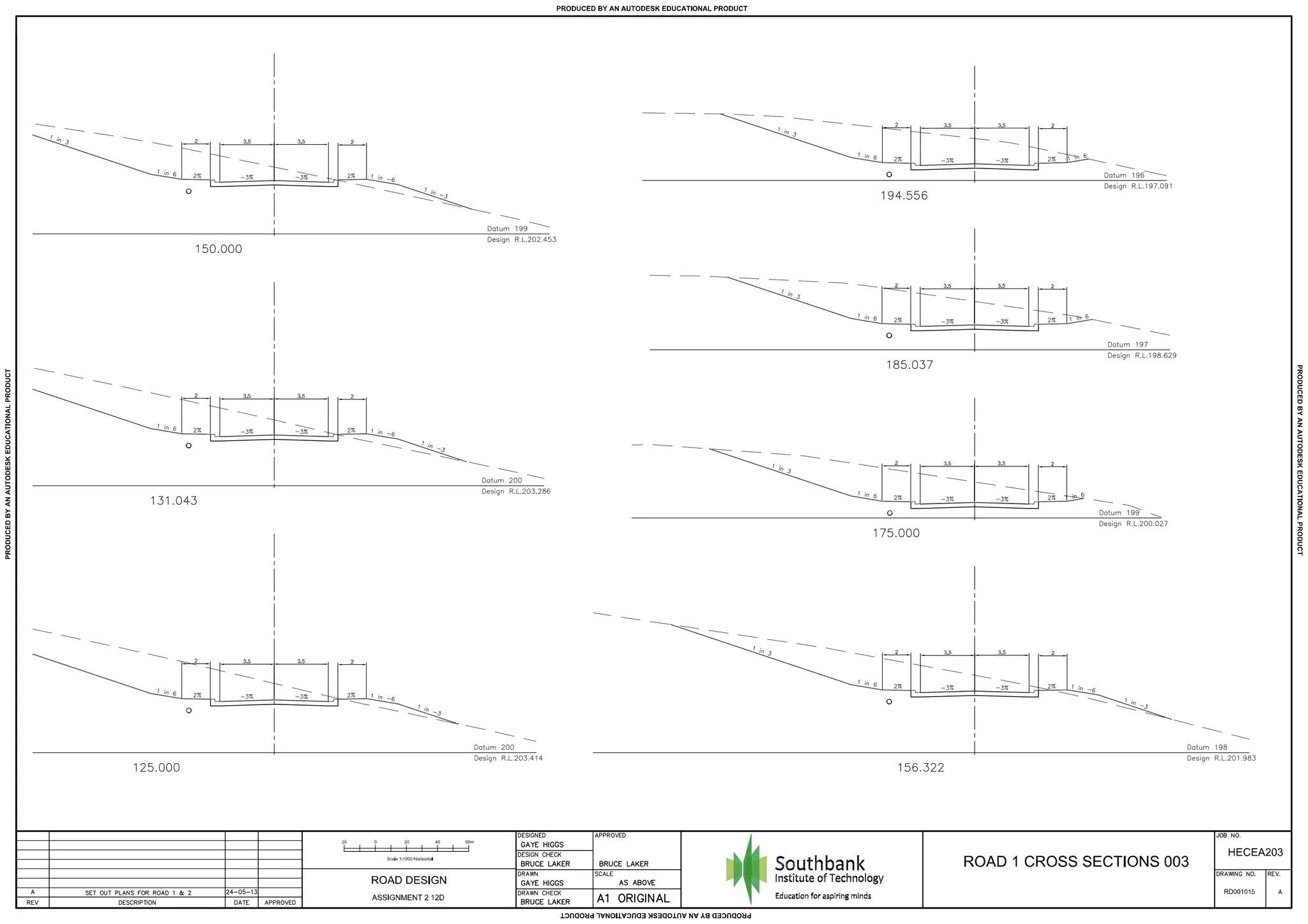 12D assignment road design road 1 cross sections 003 (1) | PDF