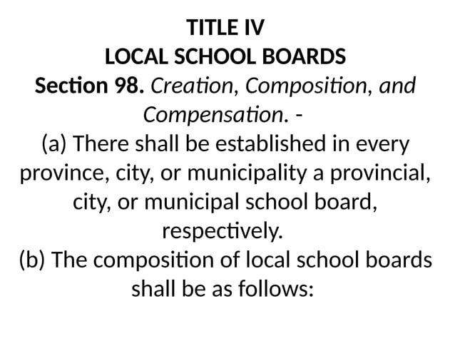 Orientation of Local School Board Members | PPTX