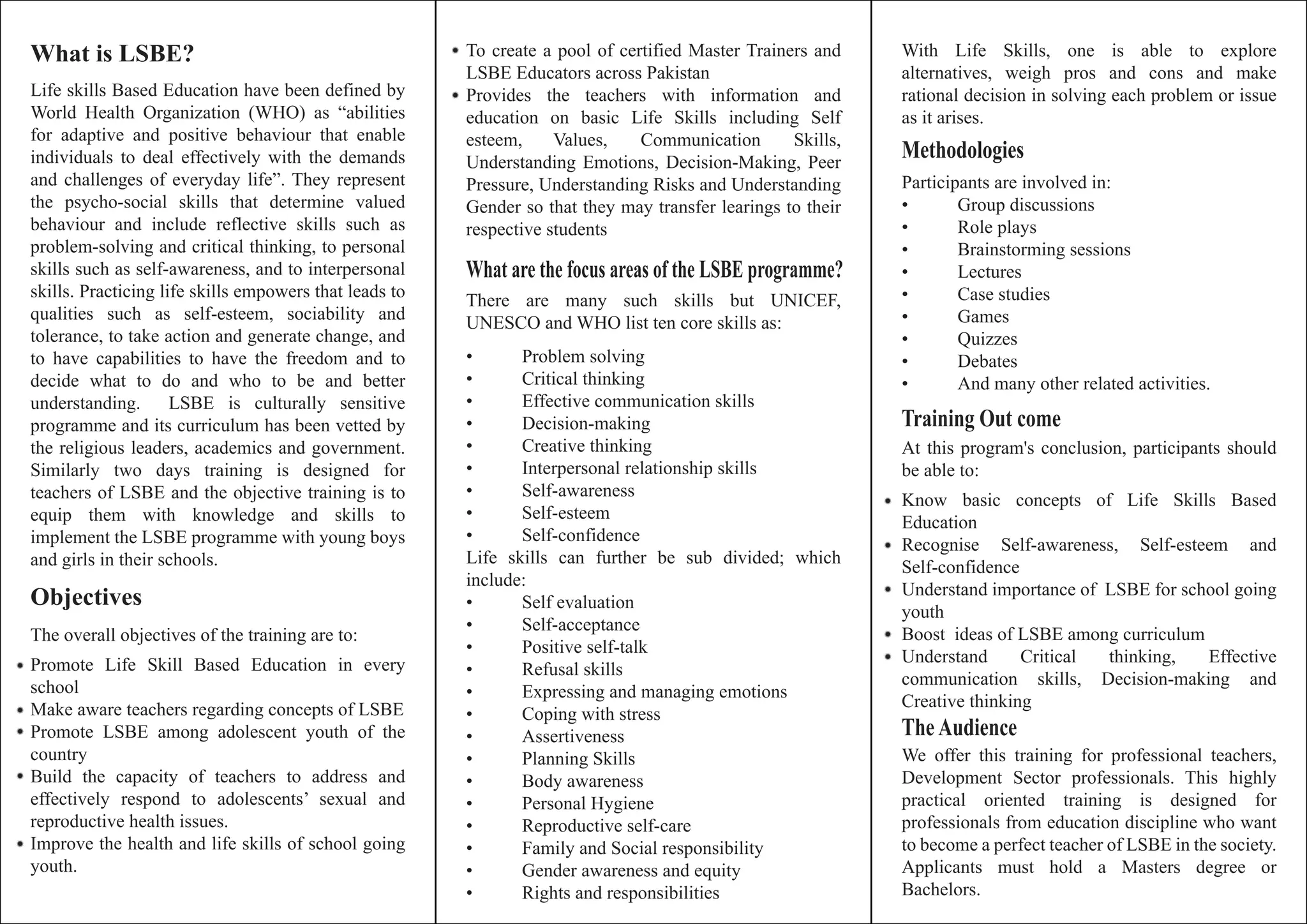 HANDS ICD conduct training on LSBE | PDF