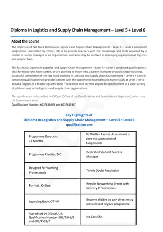 Combined - Level 5 + Level 6 Diploma In Logistics and Supply Chain ...