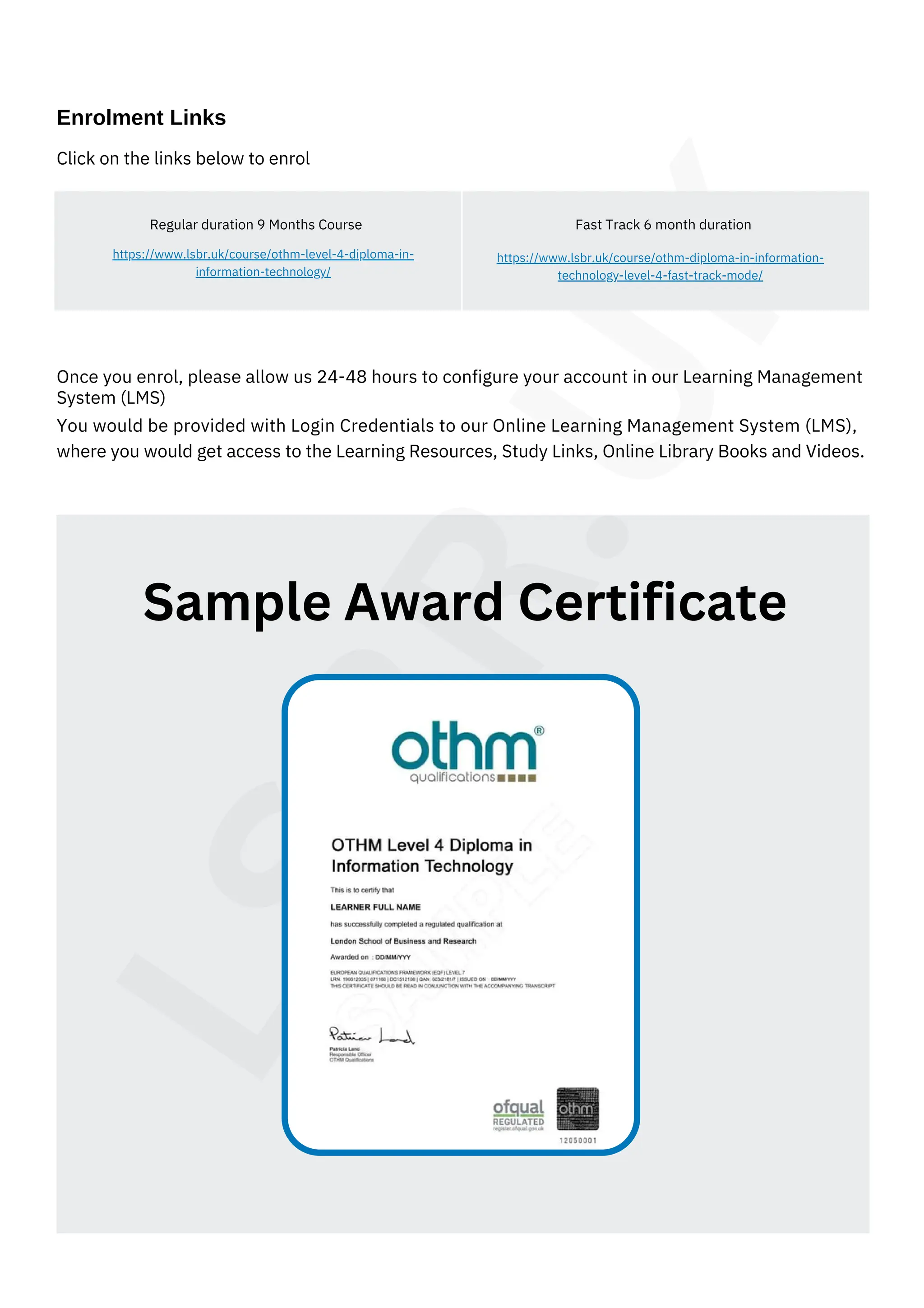 Level 4 Diploma in Information Technology – Delivered Online by LSBR,UK | PDF