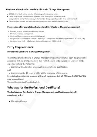 Professional Certificate in Change Management - Delivered Online by ...