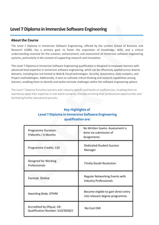 Level 7 Diploma in Immersive Software Engineering - Delivered Online by ...