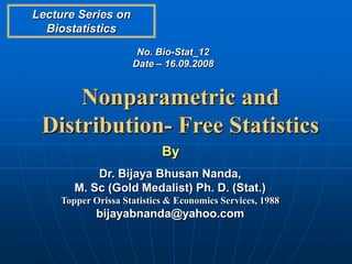 Nonparametric and Distribution- Free Statistics | PPT