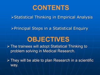 Principal steps in a Statistical Enquiry | PPT