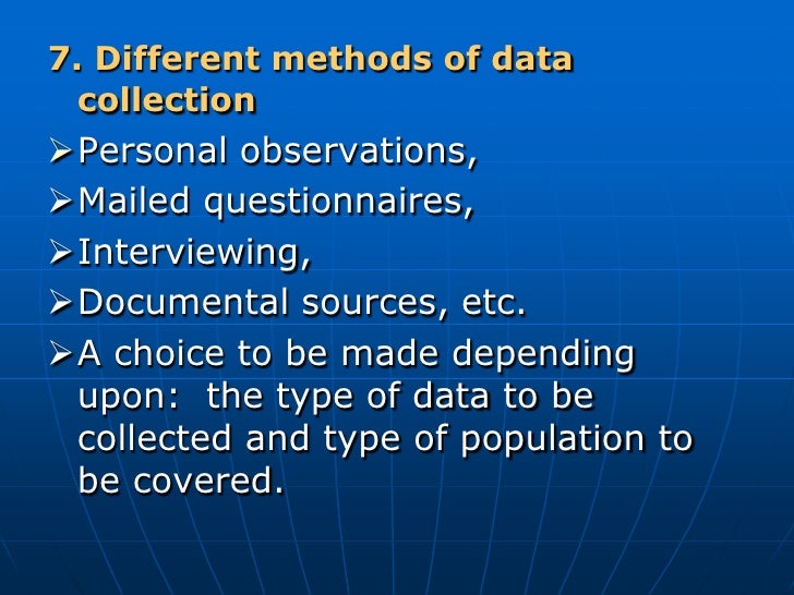 Principal steps in a Statistical Enquiry