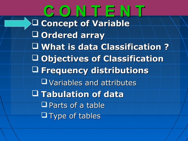 Classification & tabulation of data | PPT