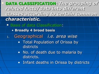 Classification & tabulation of data | PPT
