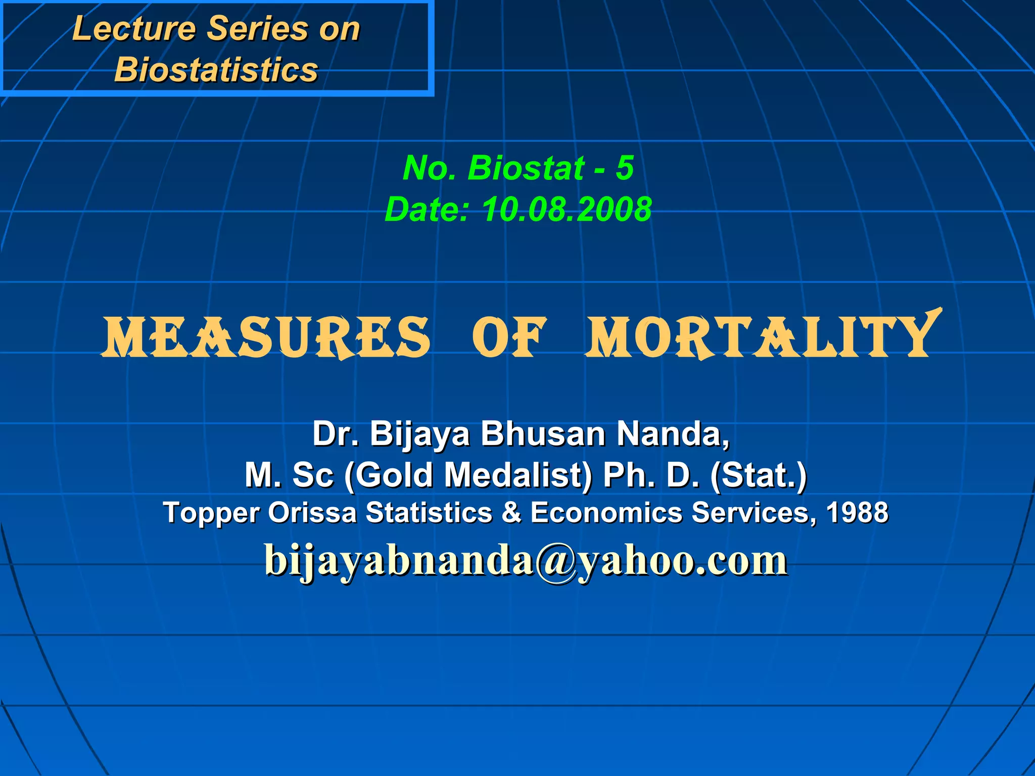 Measures of mortality | PPT