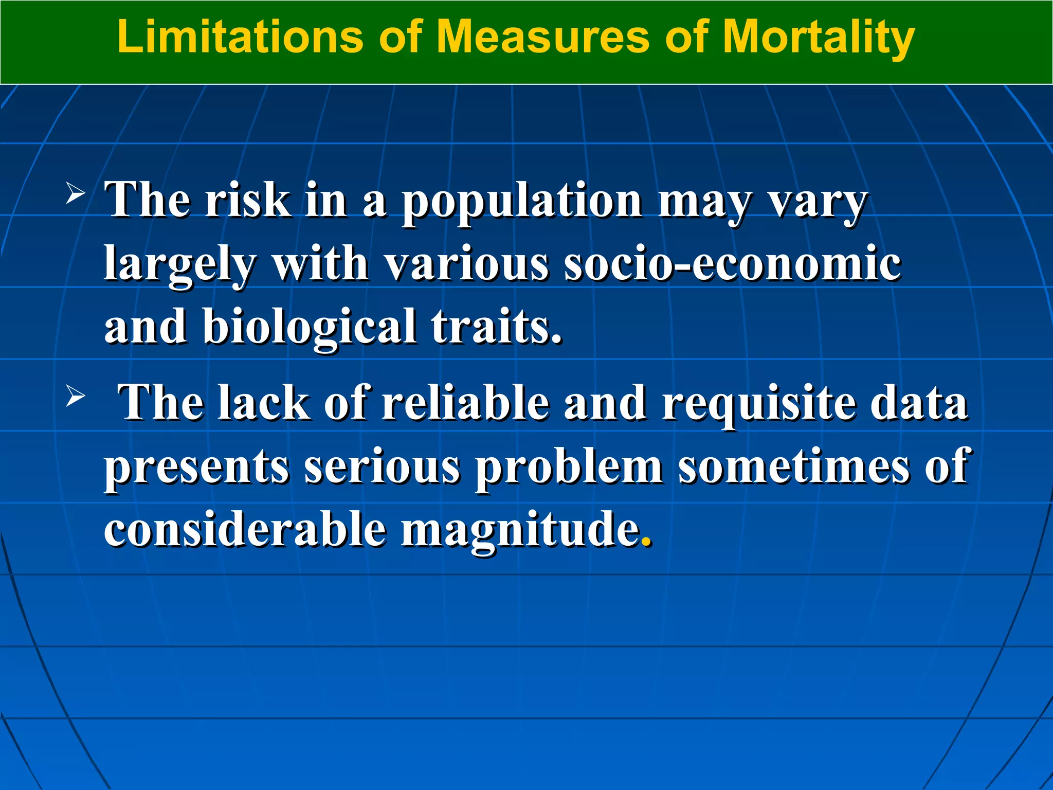 Measures of mortality | PPT