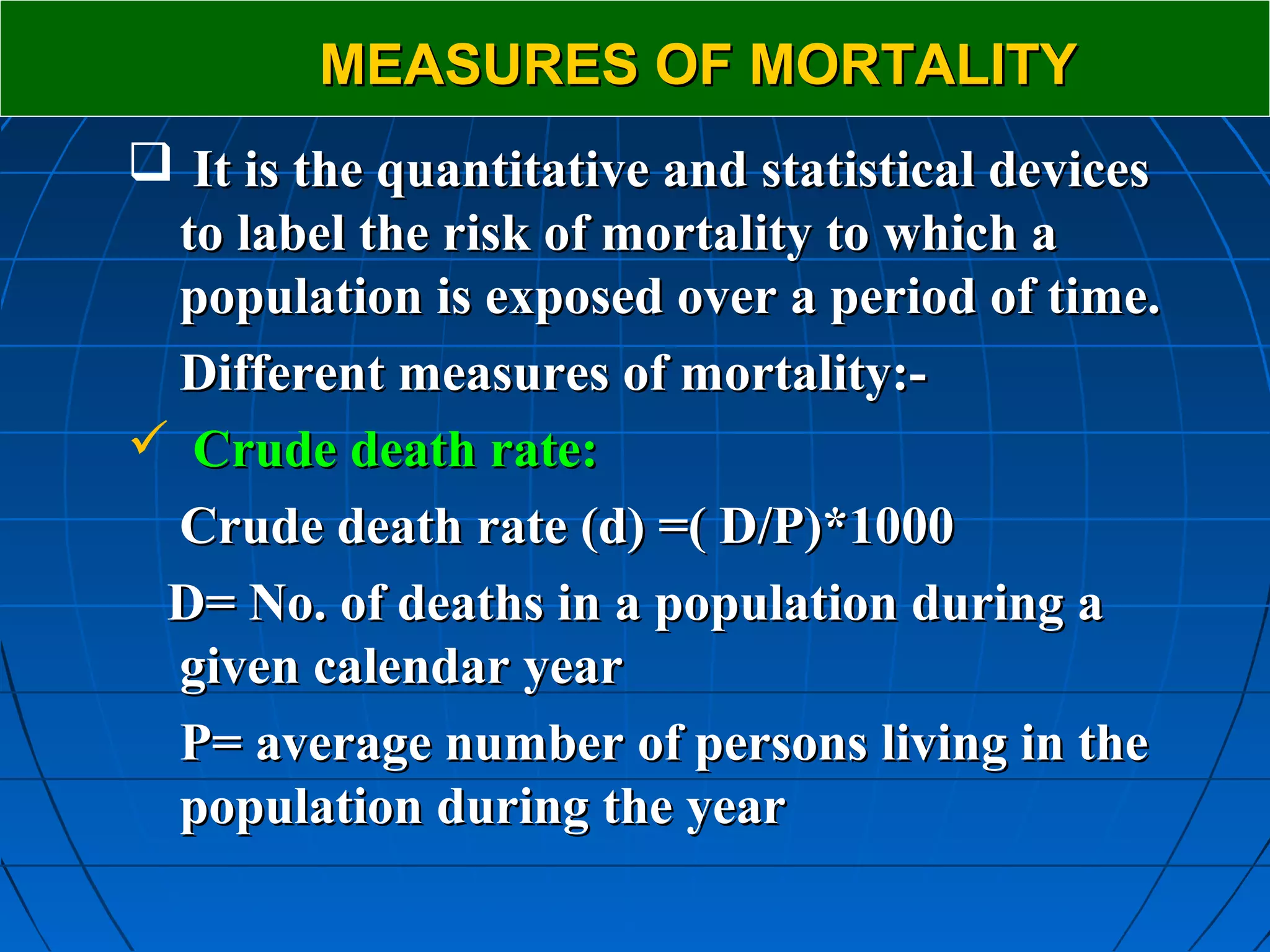 Measures of mortality | PPT