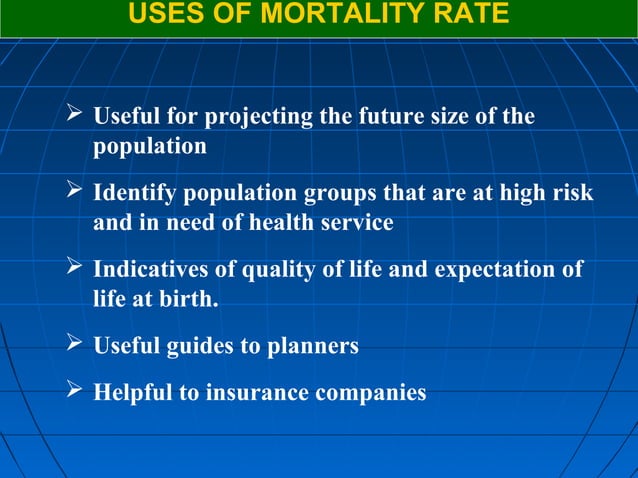 Measures of mortality | PPT | Pregnancy | Reproductive Health