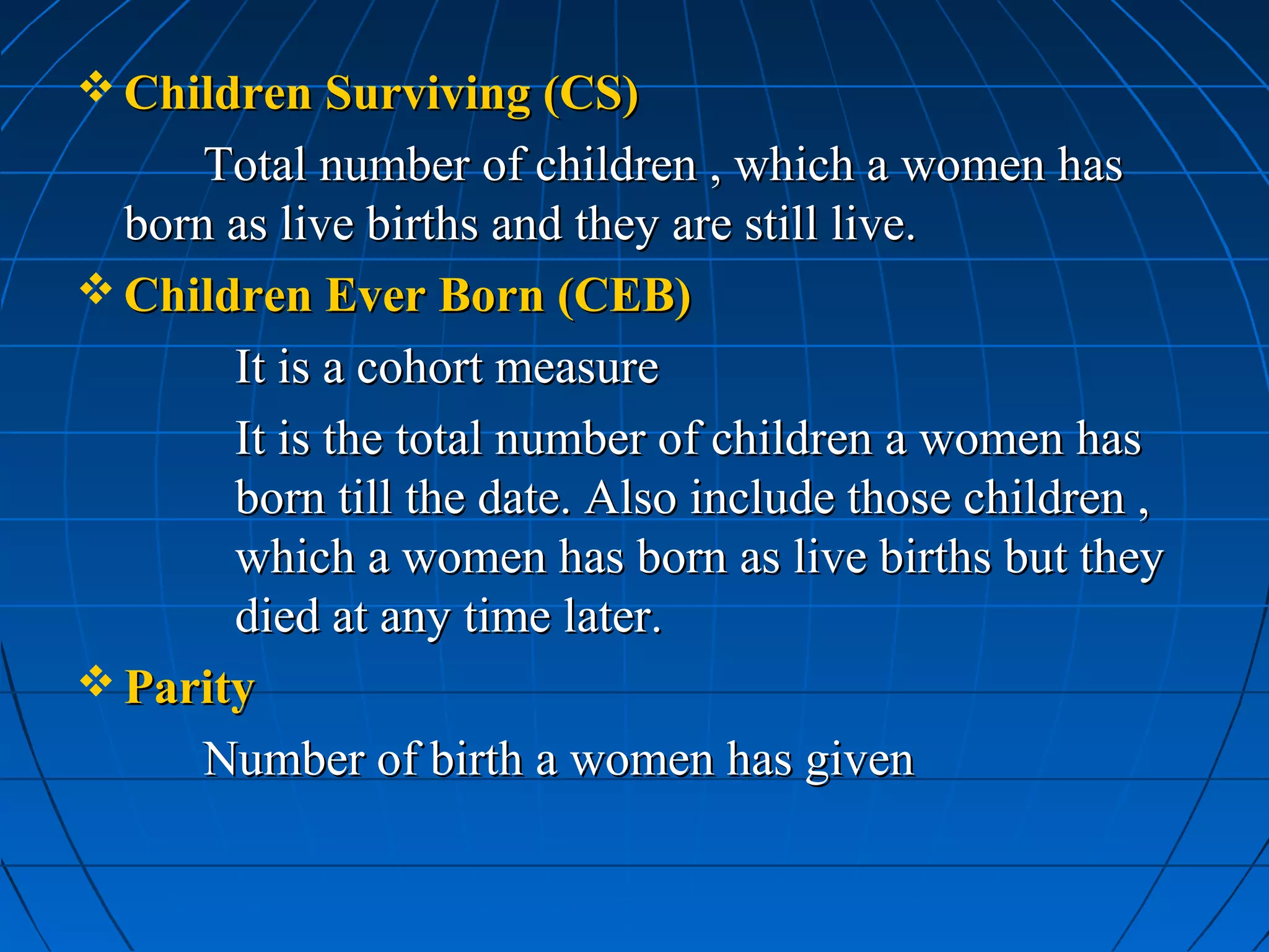 Measures of fertility | PPT