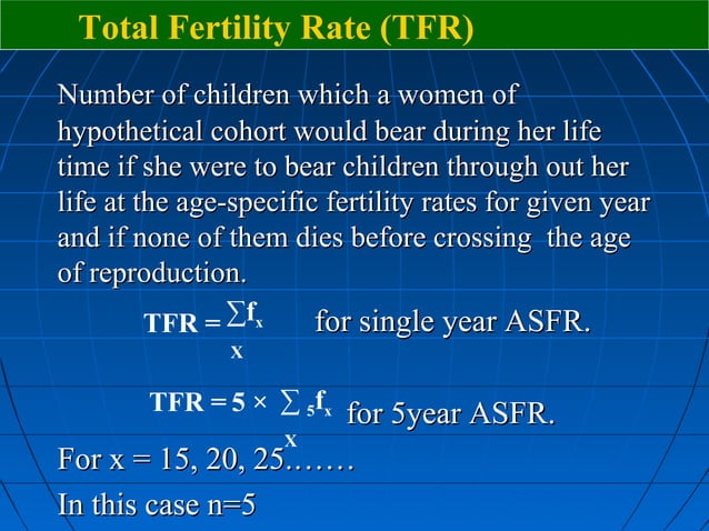 Measures of fertility | PPT | Infertility | Reproductive Health