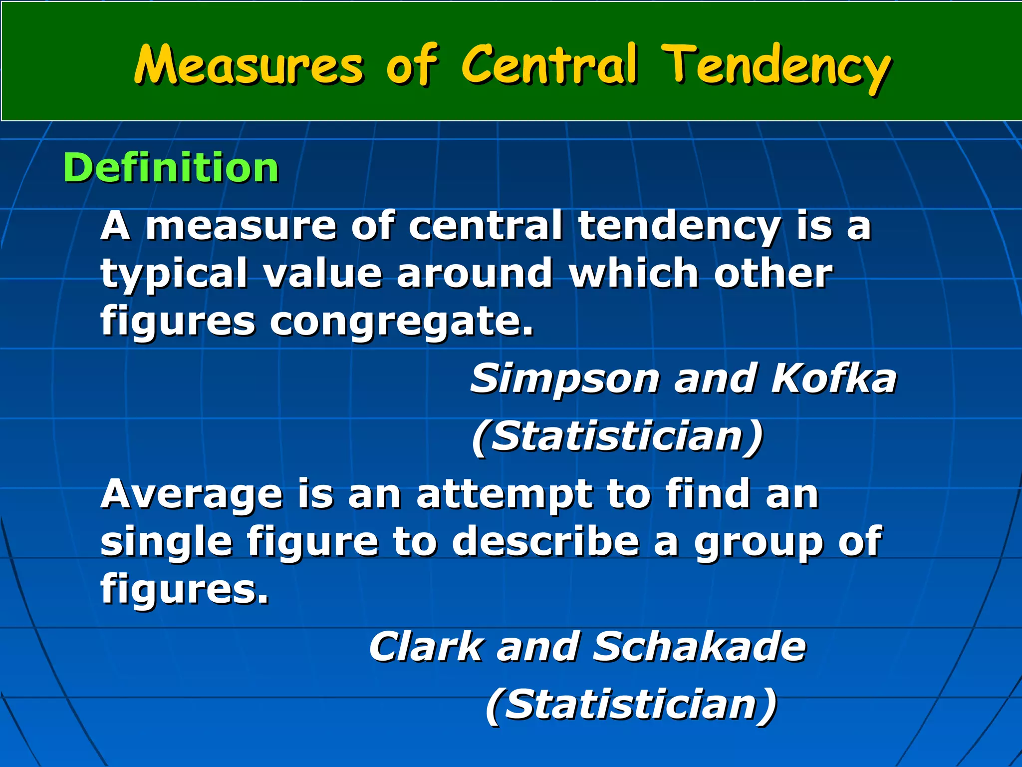 Measures of central tendency | PPT
