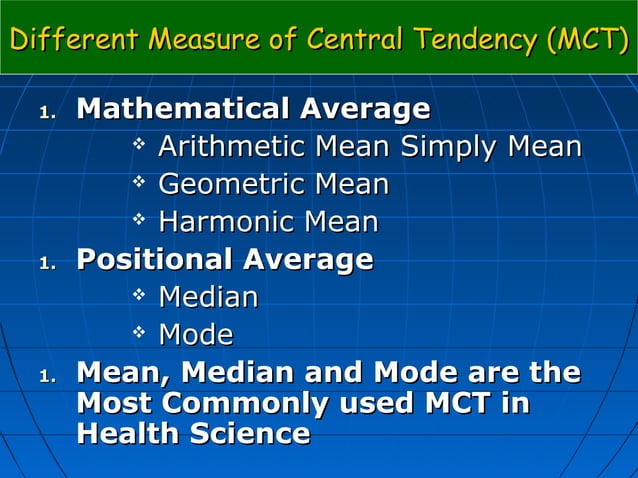 Measures of central tendency | PPT