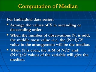 Measures of central tendency | PPT