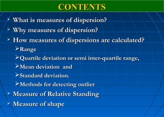Measures of dispersion | PPT