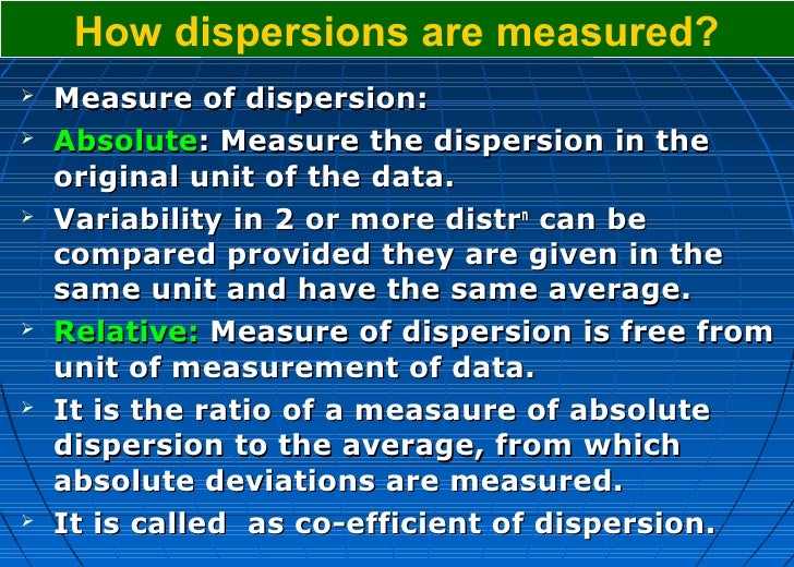 Measures of dispersio - batmanrep