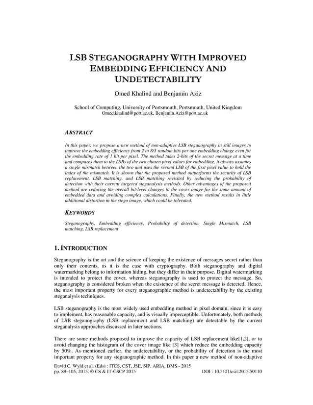 Lsb steganography with improved | PDF