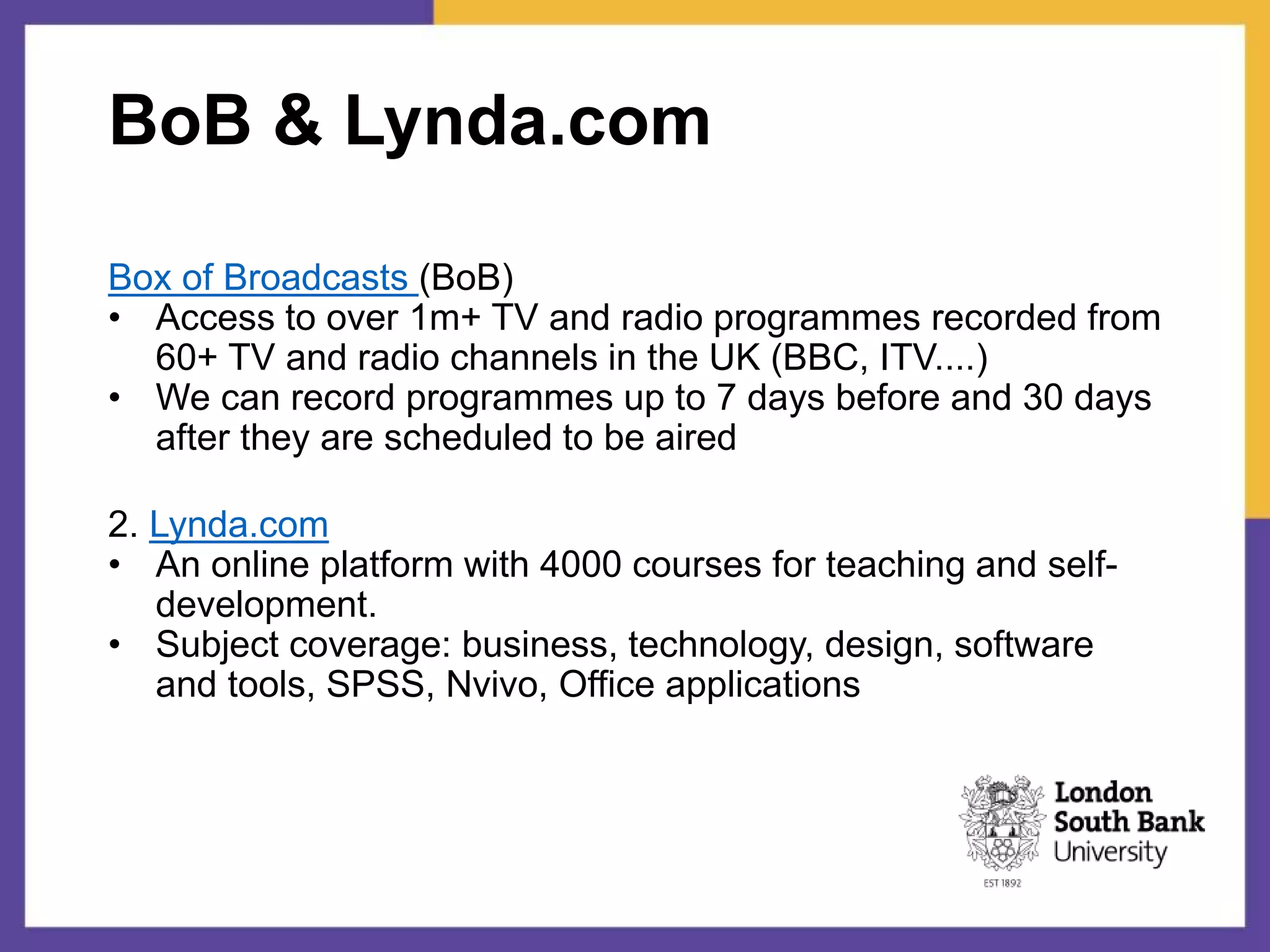 Lsbu business school training | PPTX