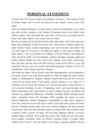 SOP or Personal Statement for London South Bank University | DOCX