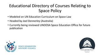 Lsc 2015 sgac space law and policy presentation final | PPTX