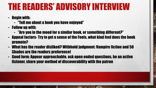 Lsc 504 Readers' Advisory | PPTX