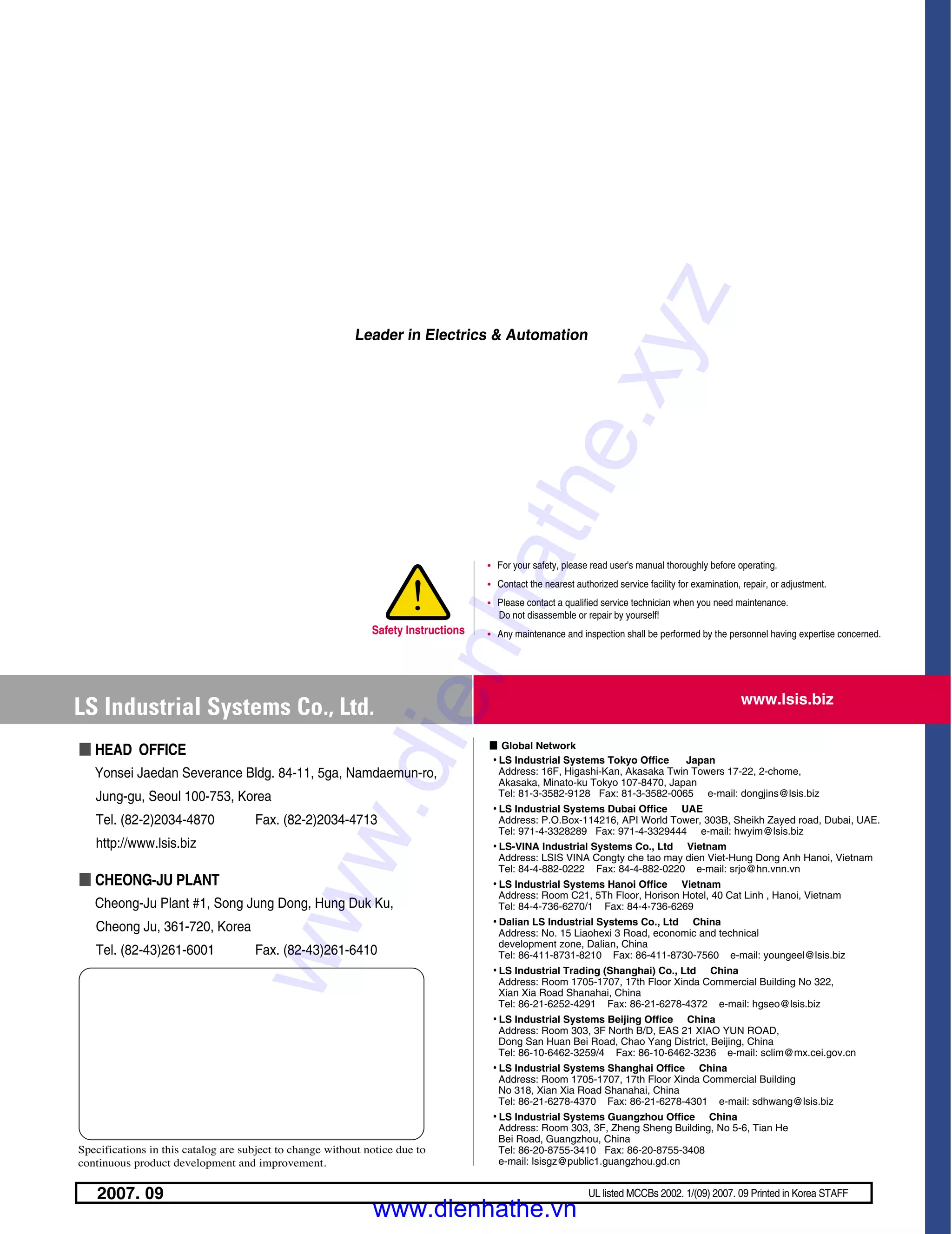 Ls catalog thiet bi dien ul mccb | PDF