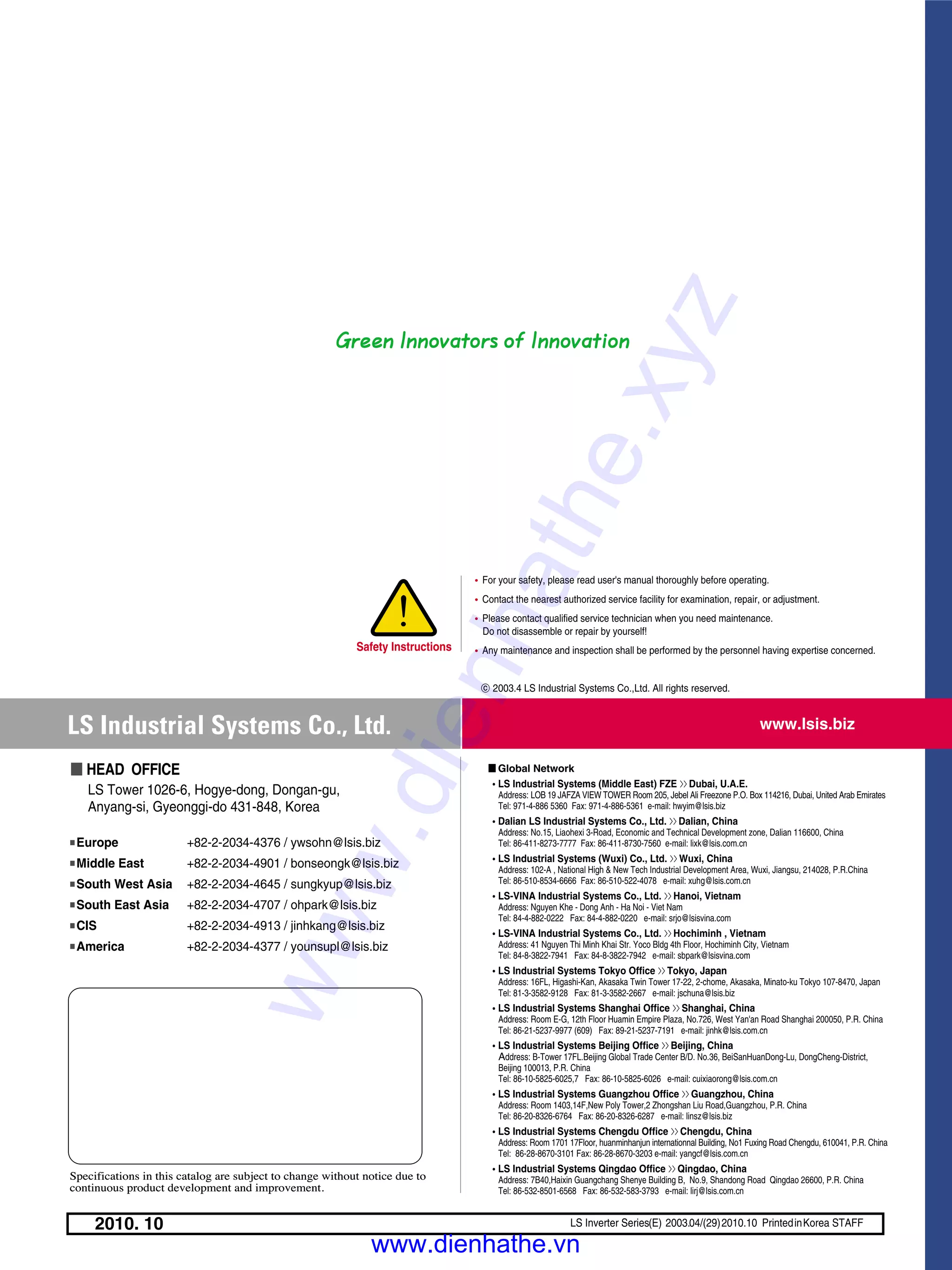 Ls catalog thiet bi tu dong inverter e_1010 | PDF