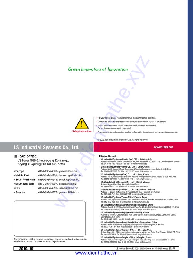 Ls catalog thiet bi tu dong inverter e_1010 | PDF