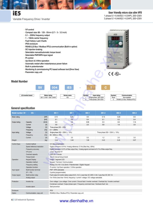 Ls catalog thiet bi tu dong inverter e_1010 | PDF