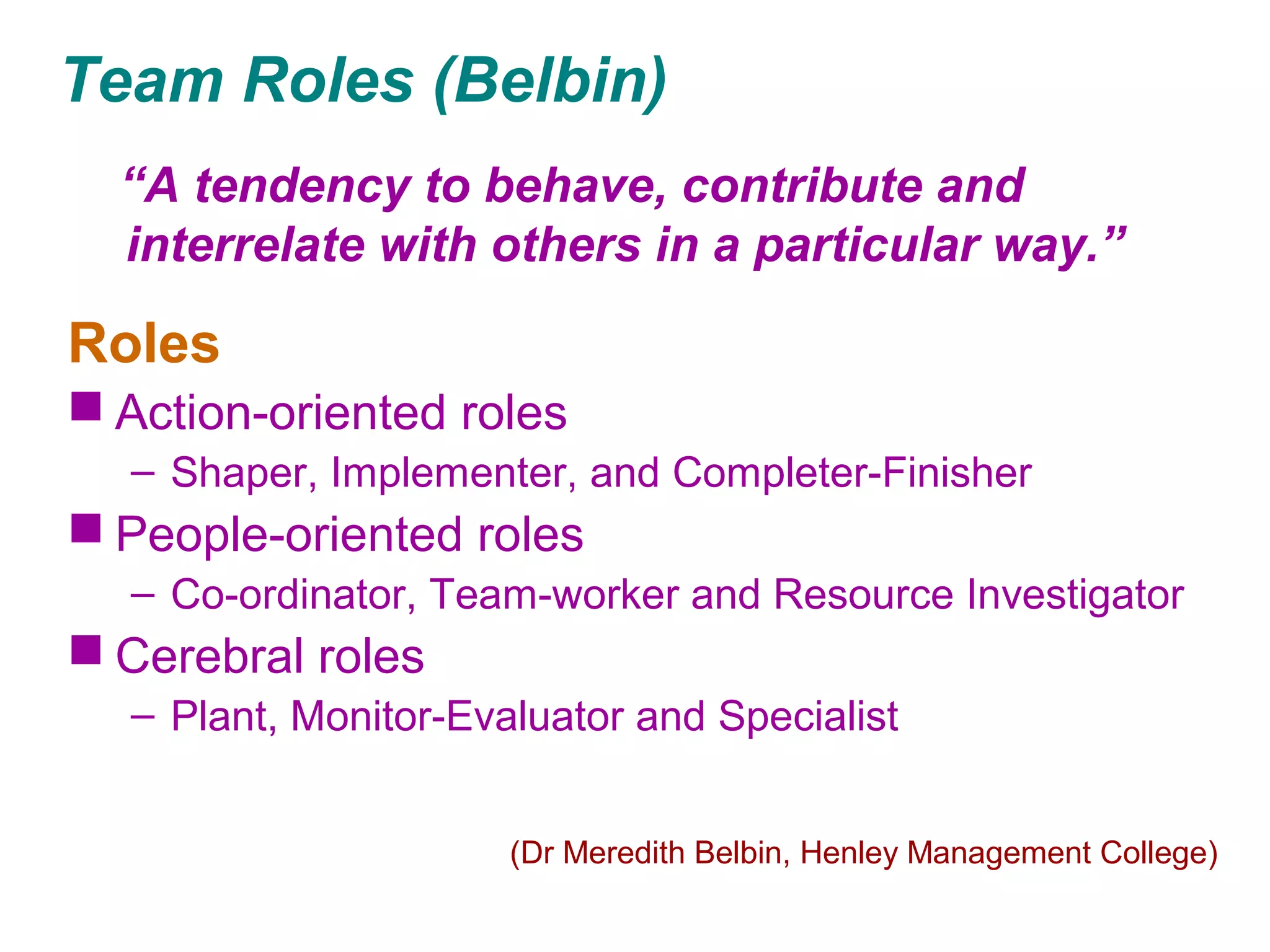 belbins team roles | PPT