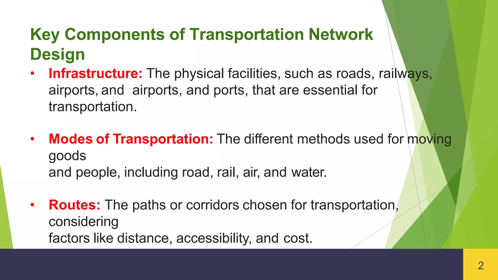 TRANSPORTATION NETWORK DESIGN | PPTX
