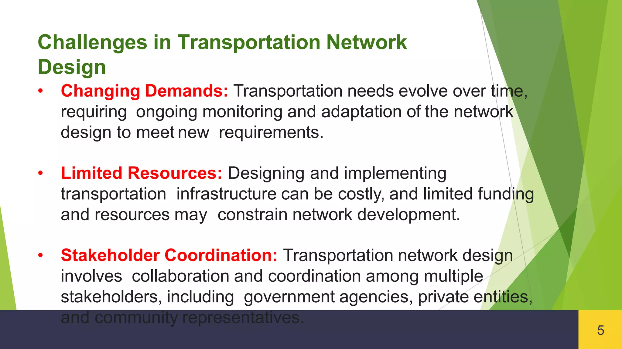 TRANSPORTATION NETWORK DESIGN | PPTX