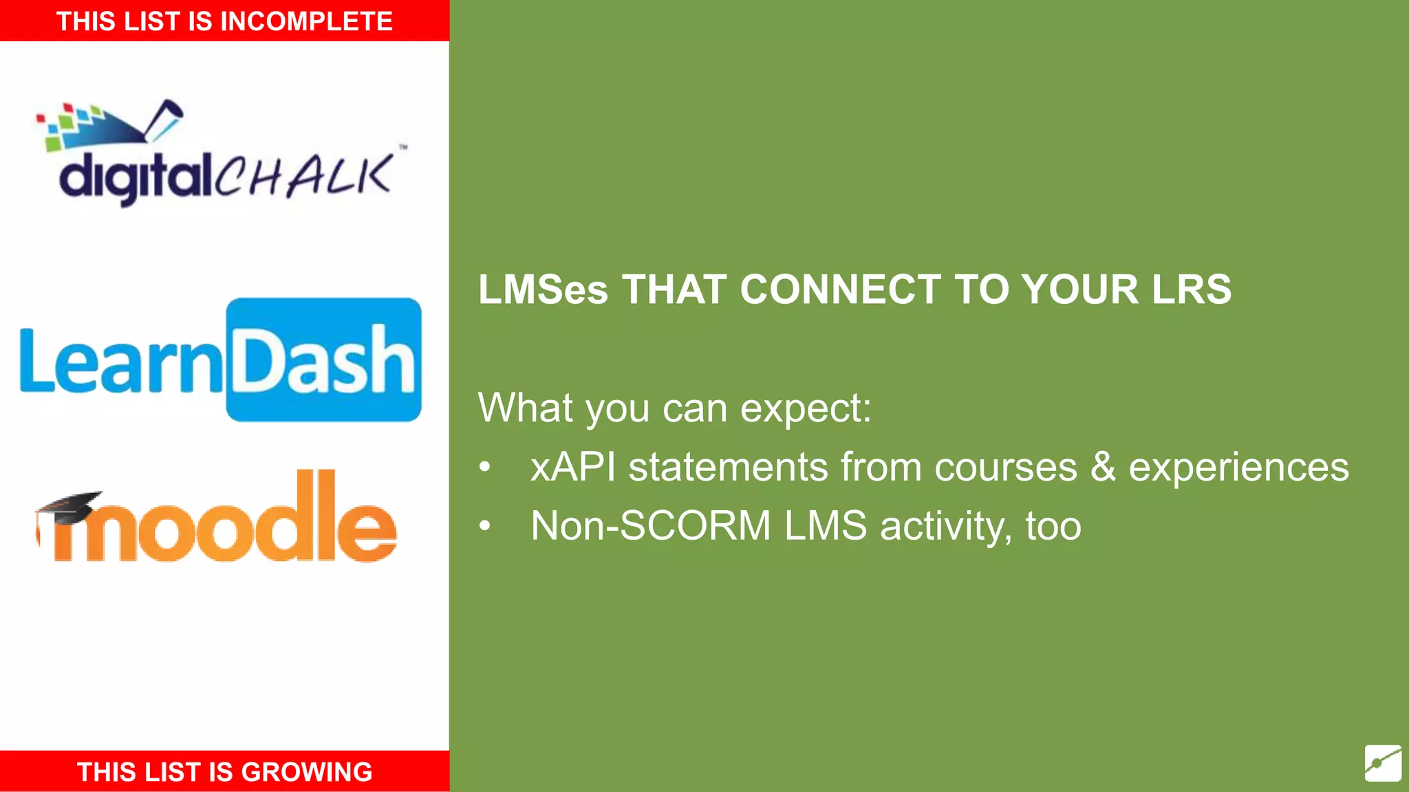 LSCon 407 Building the xAPI Learning Ecosystem of Your Dreams | PPT