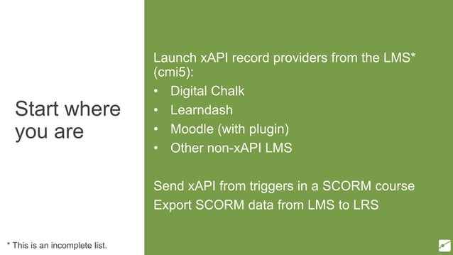 LSCon 407 Building the xAPI Learning Ecosystem of Your Dreams | PPT