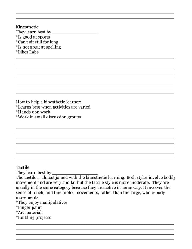 Creating "Ah Ha" Moments Through Learning Styles | DOC