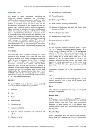 Lscs audit in a tertiary care center in mumbai to study indications and ...